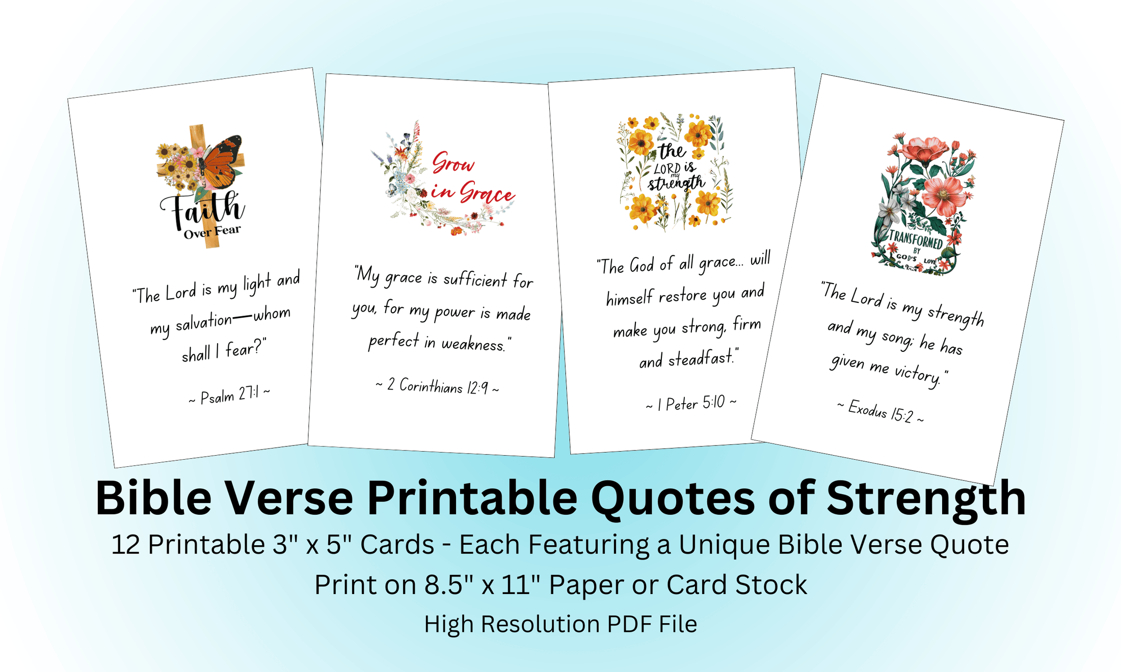 Bible Verse Printable Quotes of Strength – Coffee and Christ Shop
