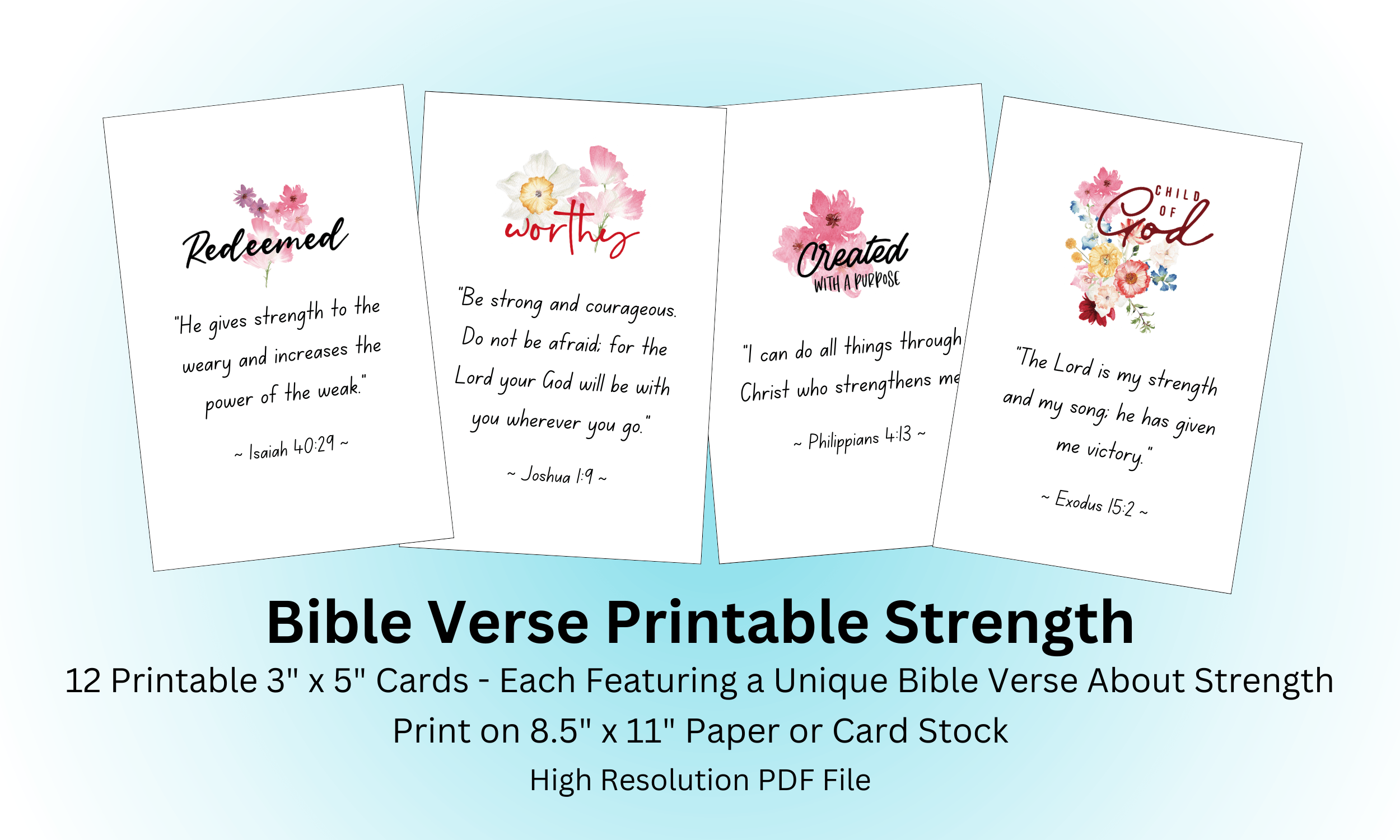 Bible Verse Printable Strength – Coffee and Christ Shop