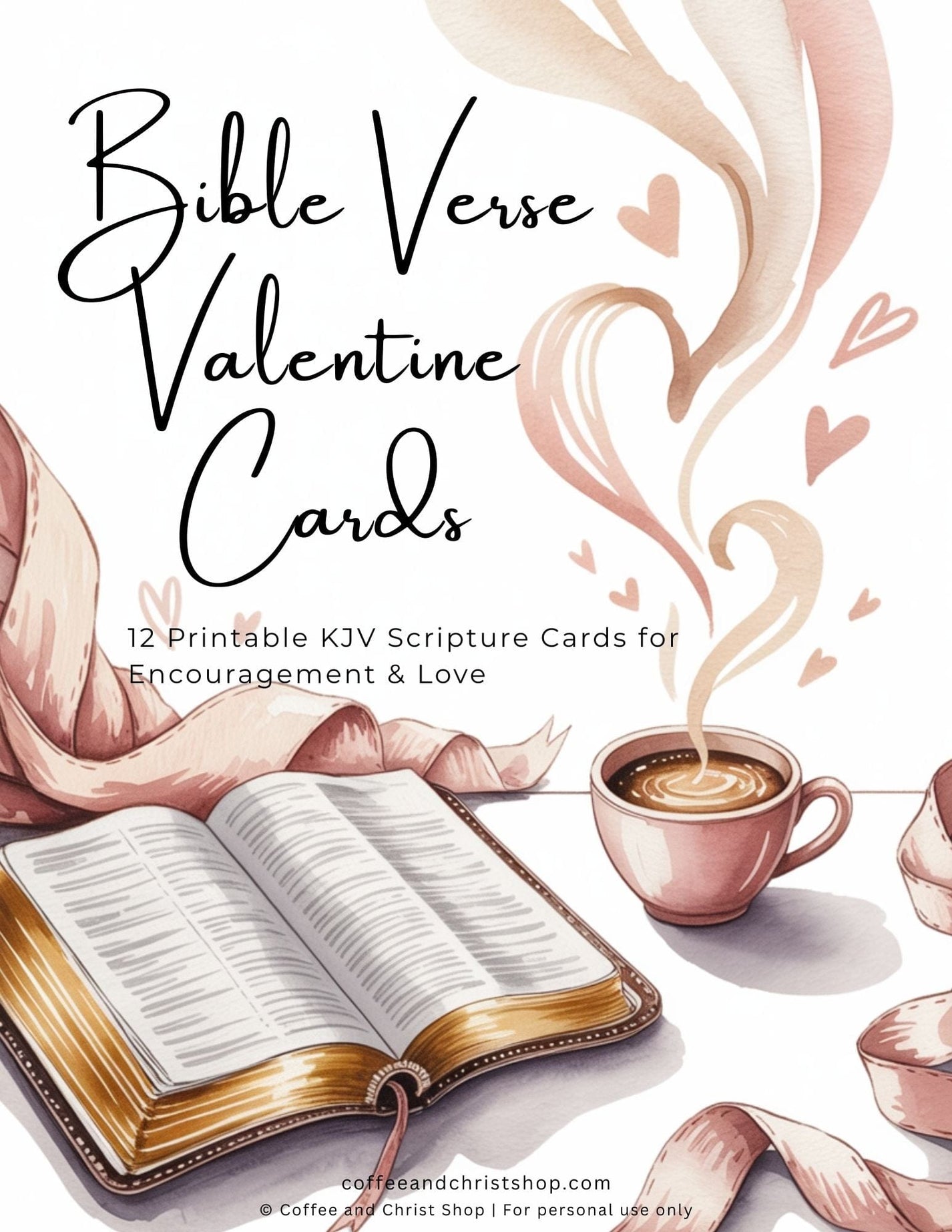 Bible Verse Valentine Cards – 12 Printable KJV Scripture Cards for Enc ...