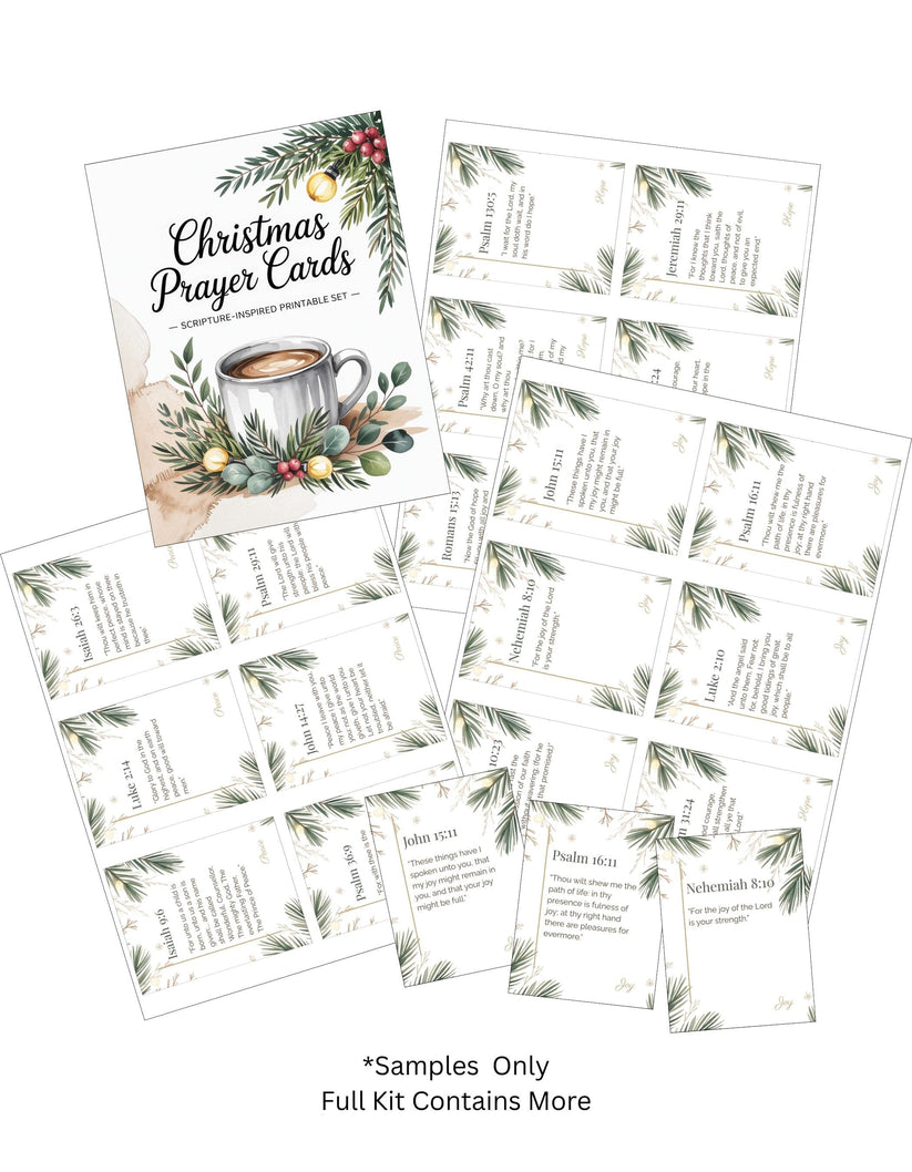 Christmas Bible Verse Cards – Scripture-Inspired Printable Set – Coffee ...