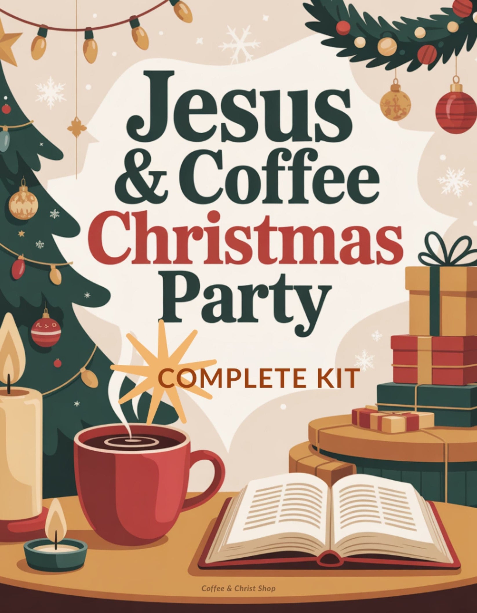 Jesus & Coffee Christmas Party Kit (Printable + Digital Versions ...
