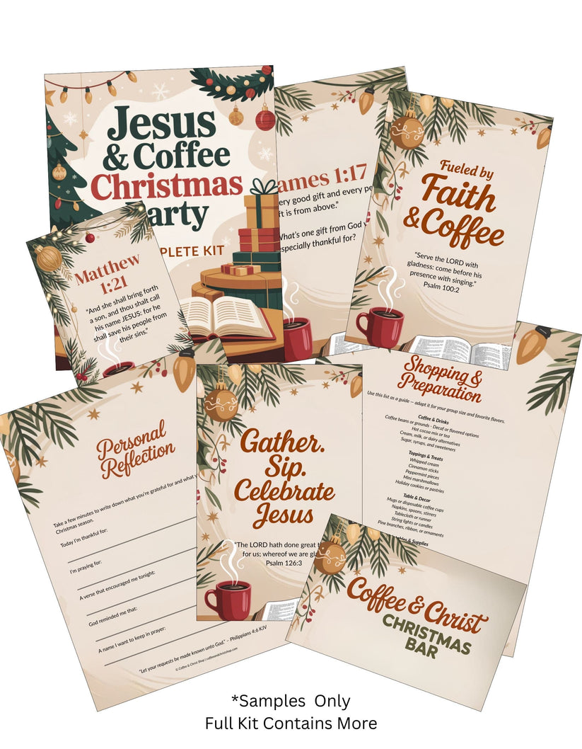 Jesus & Coffee Christmas Party Kit (Printable + Digital Versions ...