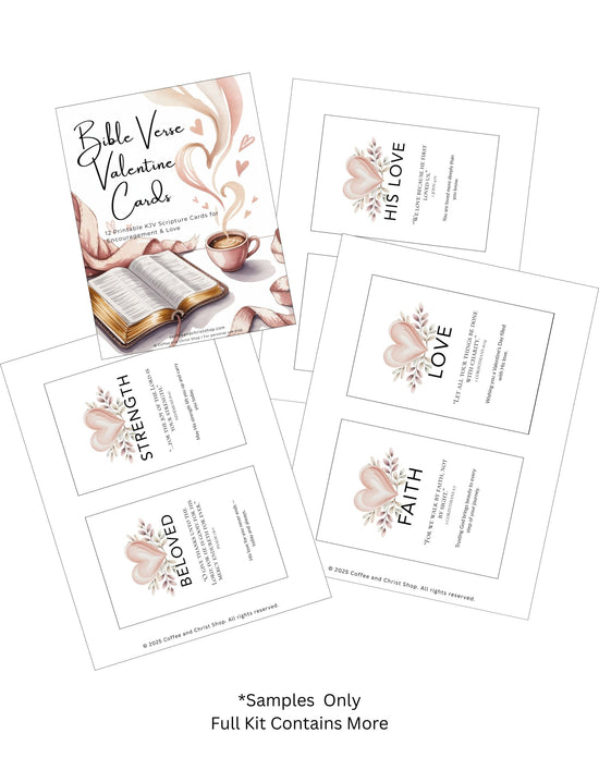 Bible Verse Valentine Cards – 12 Printable KJV Scripture Cards for Enc ...